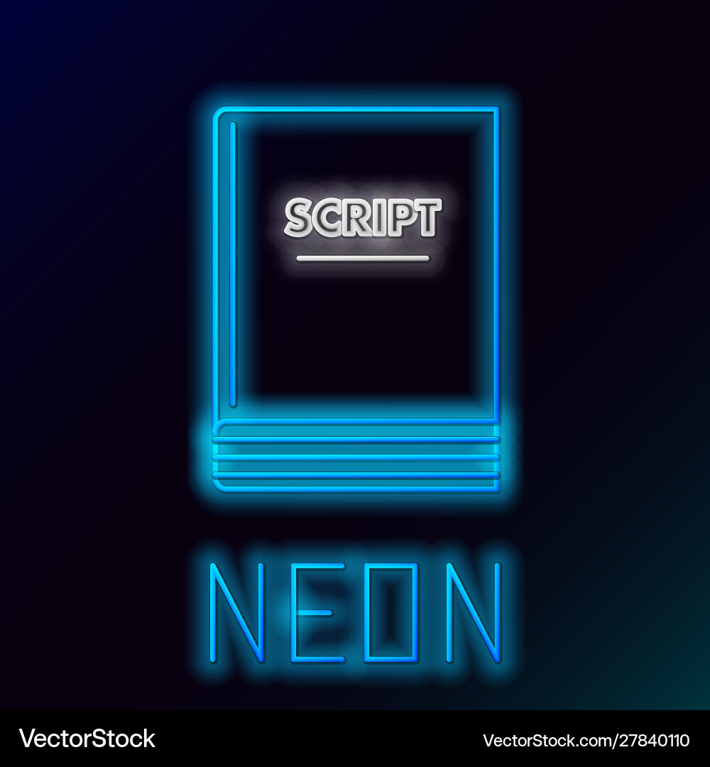Blue glowing neon line scenario icon isolated Vector Image