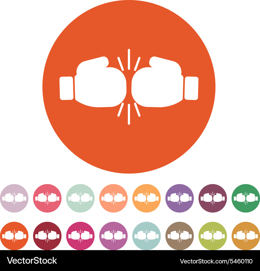 Boxing icon sport symbol flat Royalty Free Vector Image