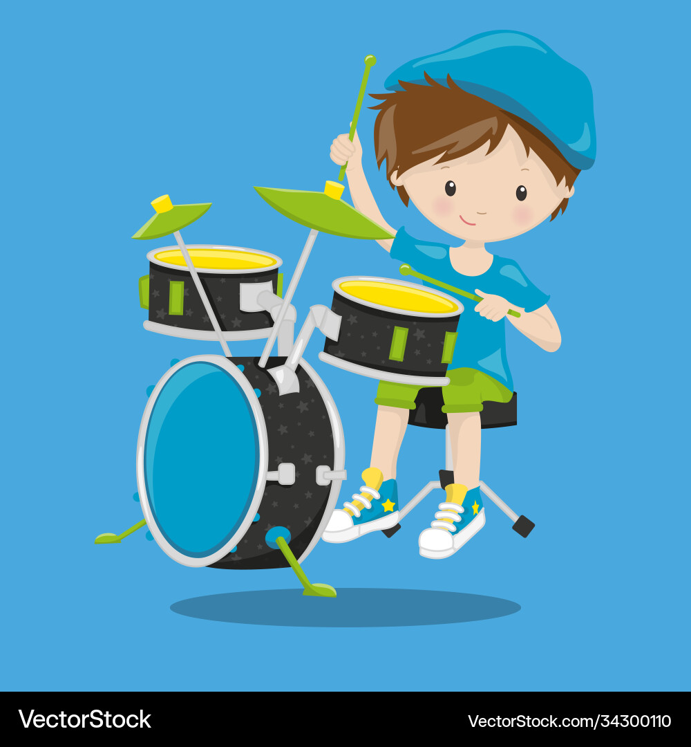Boy rock band basist 18 Royalty Free Vector Image