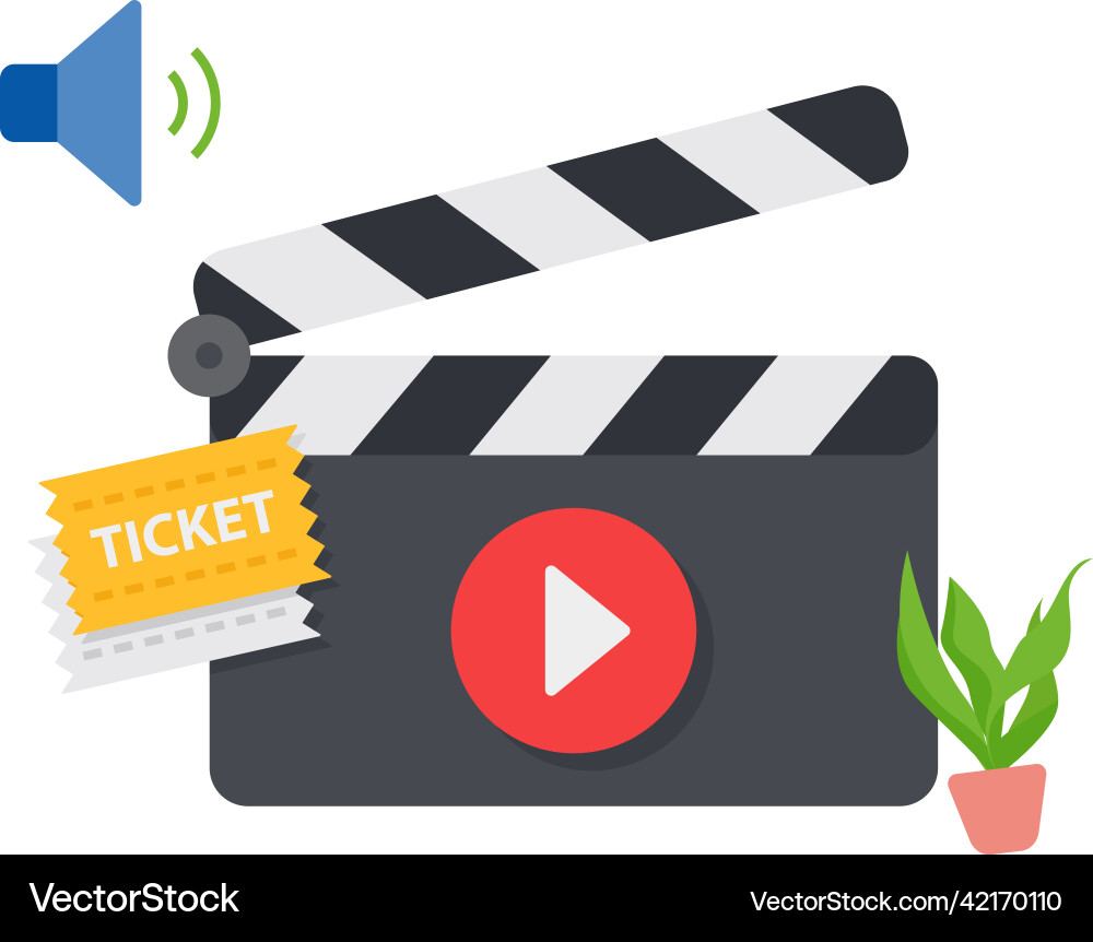 Clapperboard filmmaking video movie clapper Vector Image