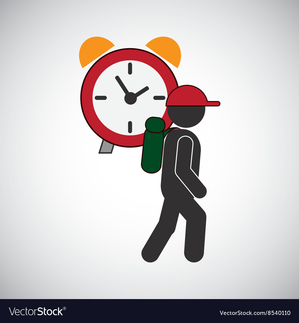 Clock design flat Royalty Free Vector Image - VectorStock