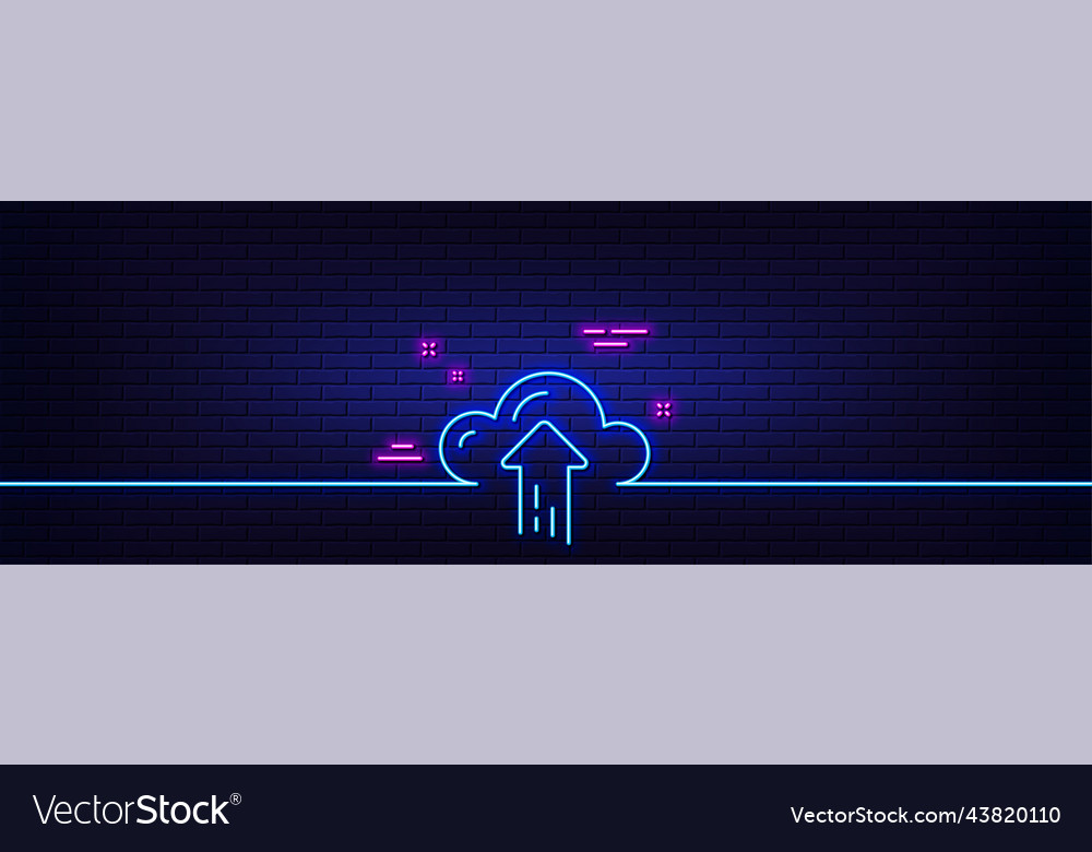 Cloud computing upload line icon internet data Vector Image