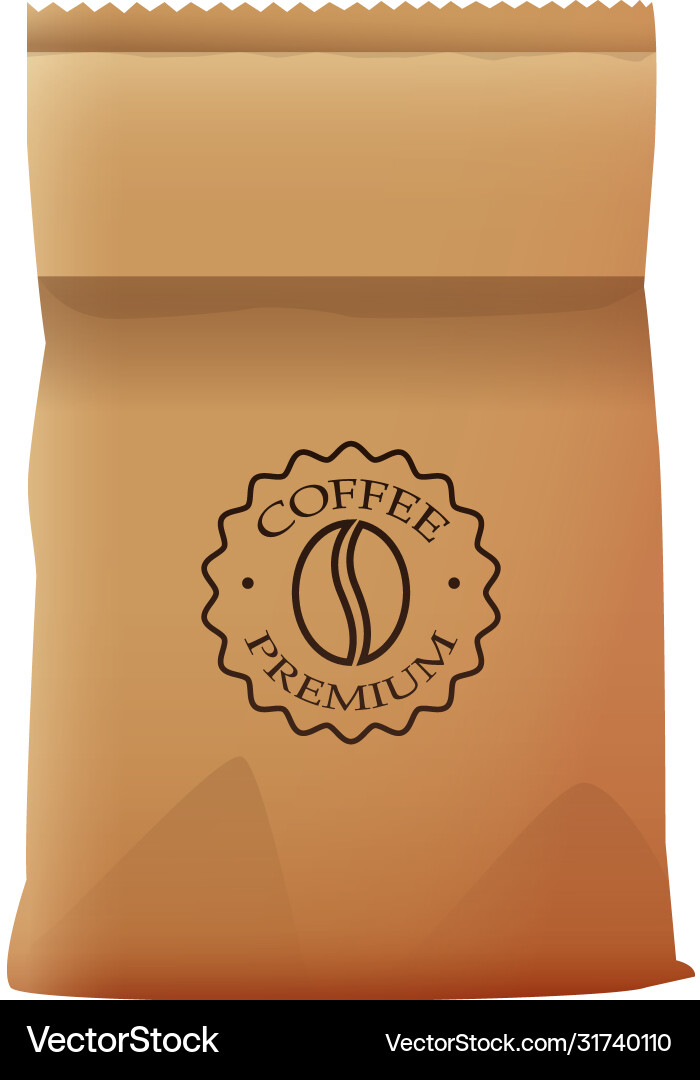 Coffee paper bag elegant packing product Vector Image