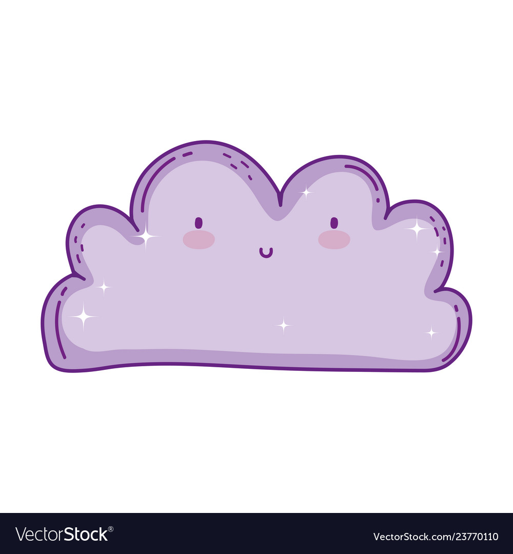 Cute cloud kawaii character Royalty Free Vector Image