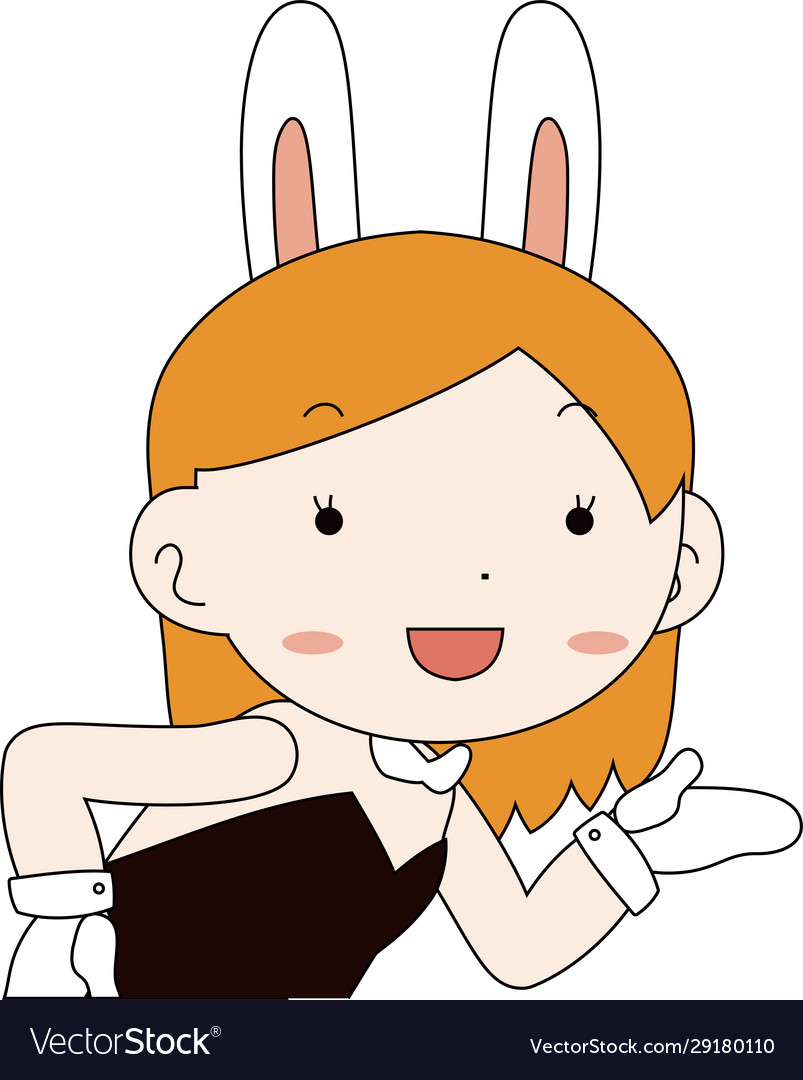 Cute pose bunny girl upper body Royalty Free Vector Image