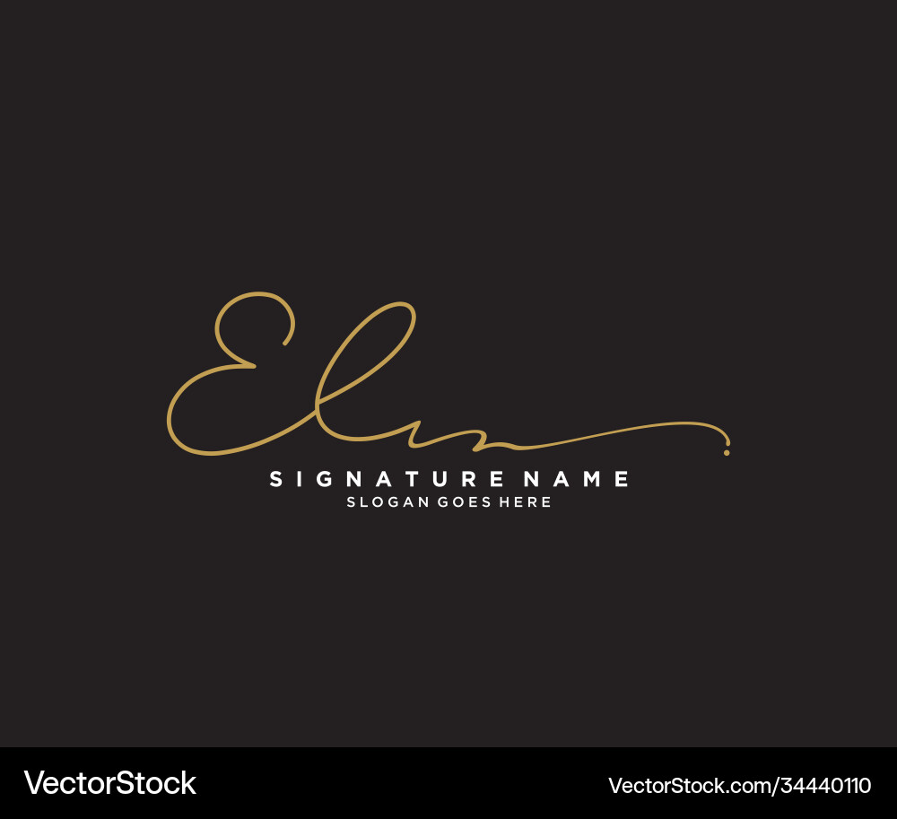 Letter el signature logo template Royalty Free Vector Image
