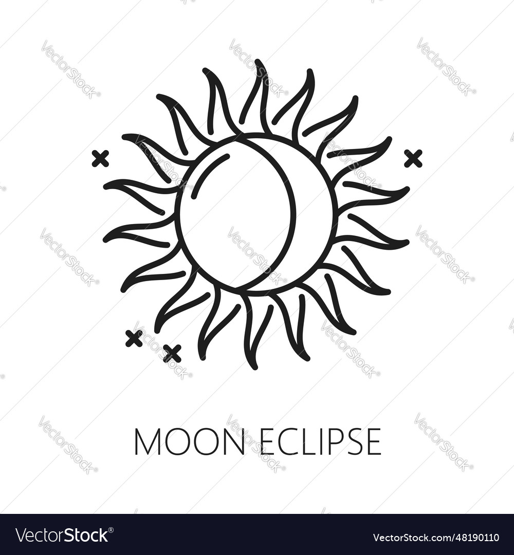 Moon eclipse icon witchcraft esoteric astrology Vector Image