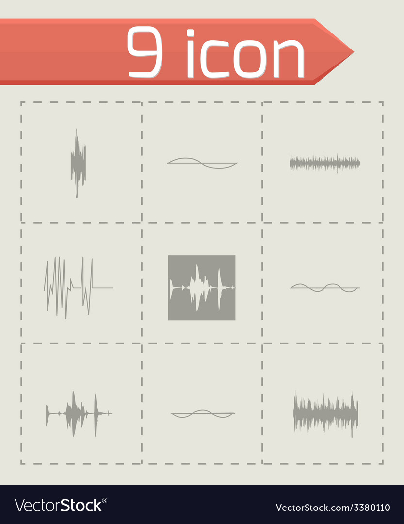 Music soundwave icons set Royalty Free Vector Image