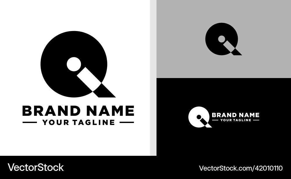 Qi logo monogram simple editable Royalty Free Vector Image