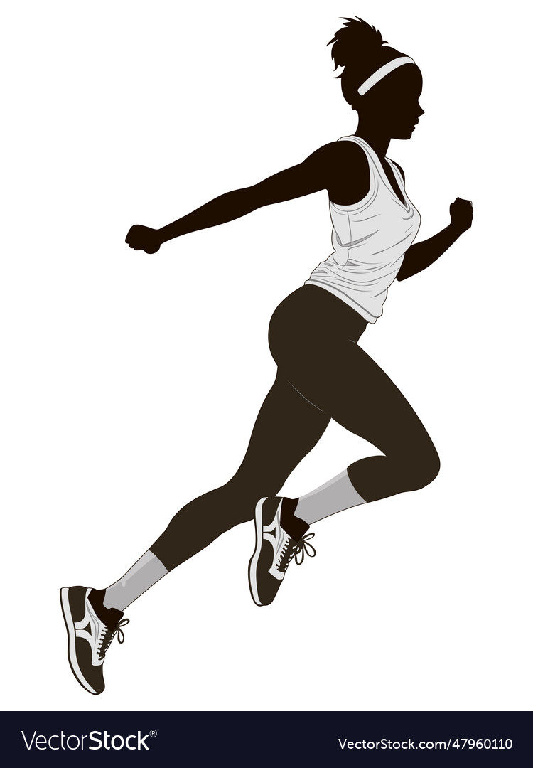 Running woman abstract silhouette Royalty Free Vector Image