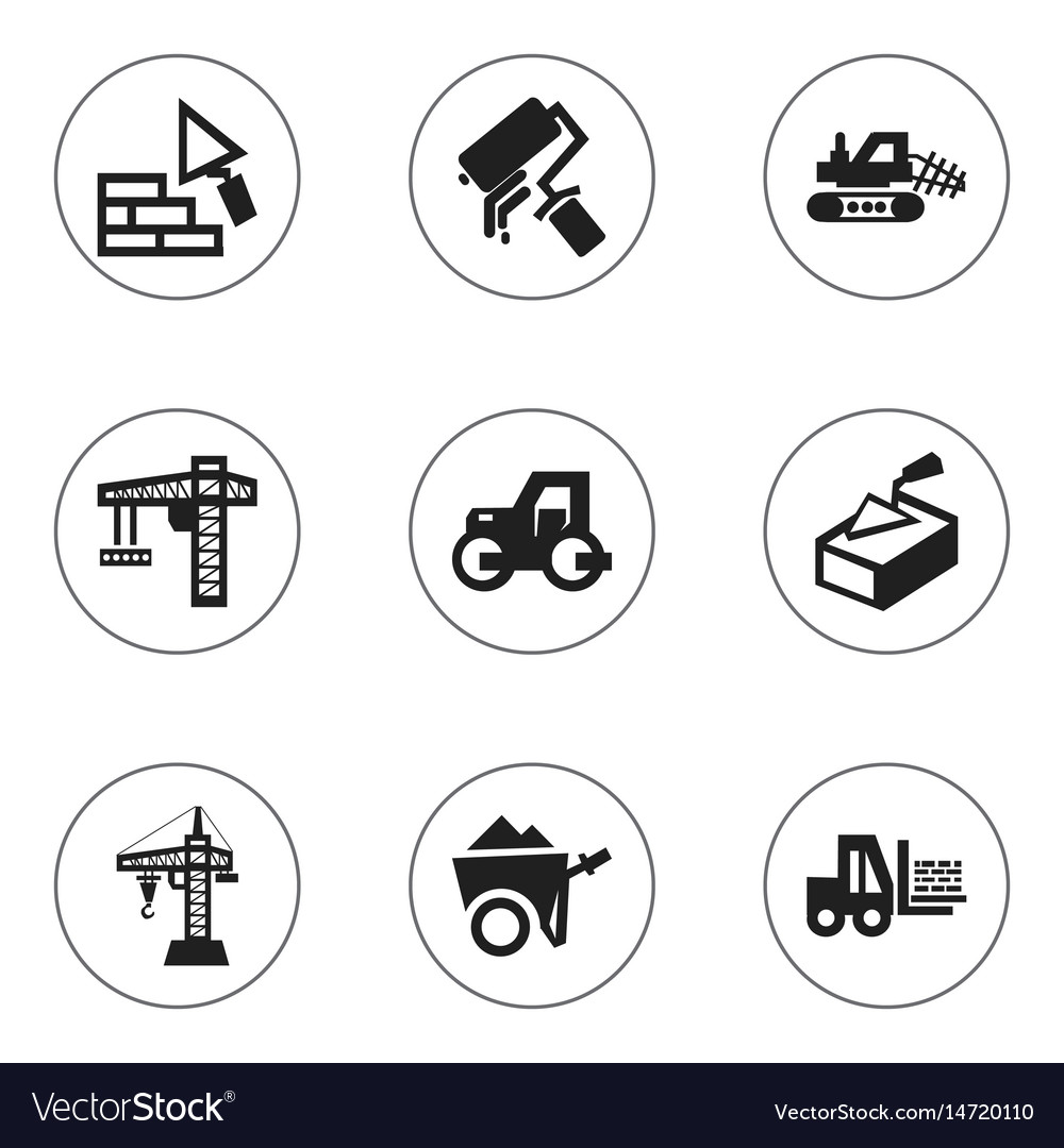 Set of 9 editable structure icons includes Vector Image
