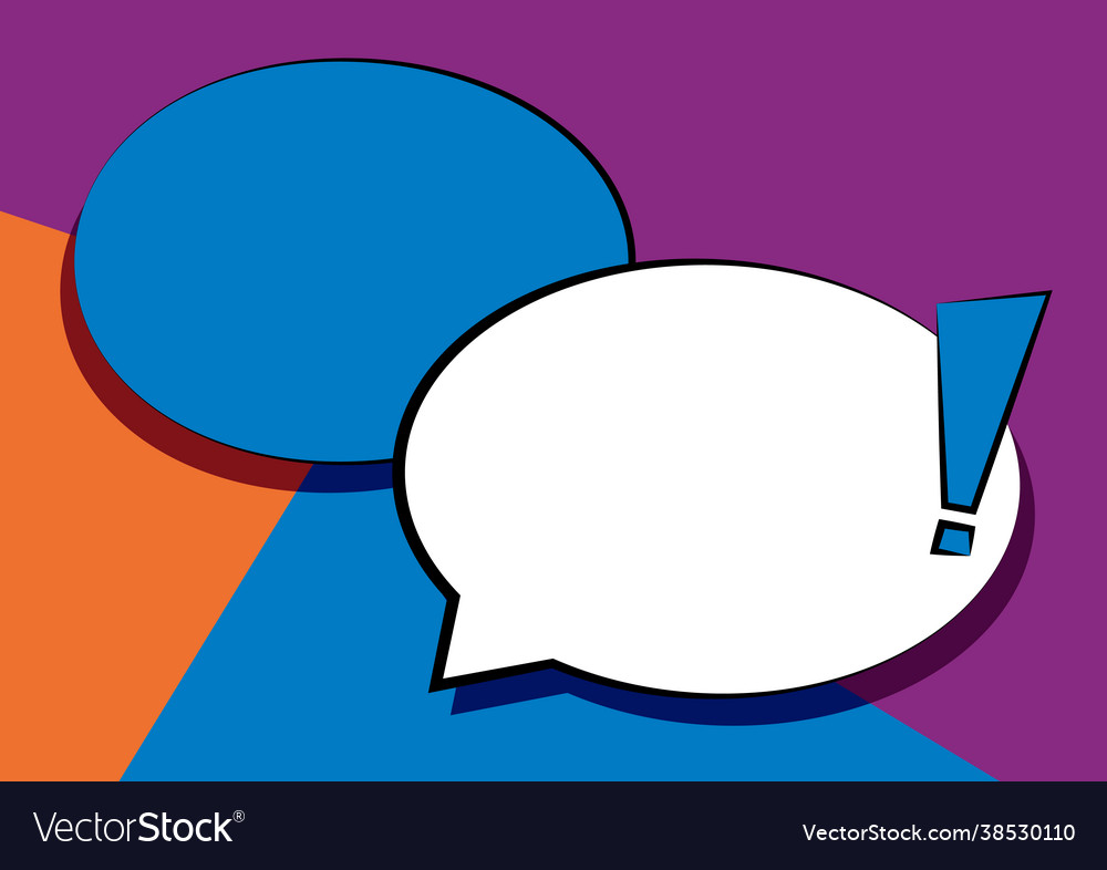 Two colorful overlapping speech bubble drawing Vector Image