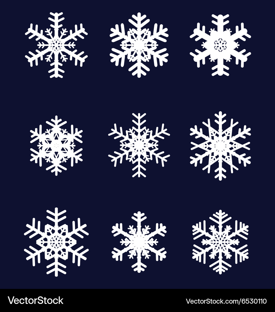 White snowflakes Royalty Free Vector Image - VectorStock