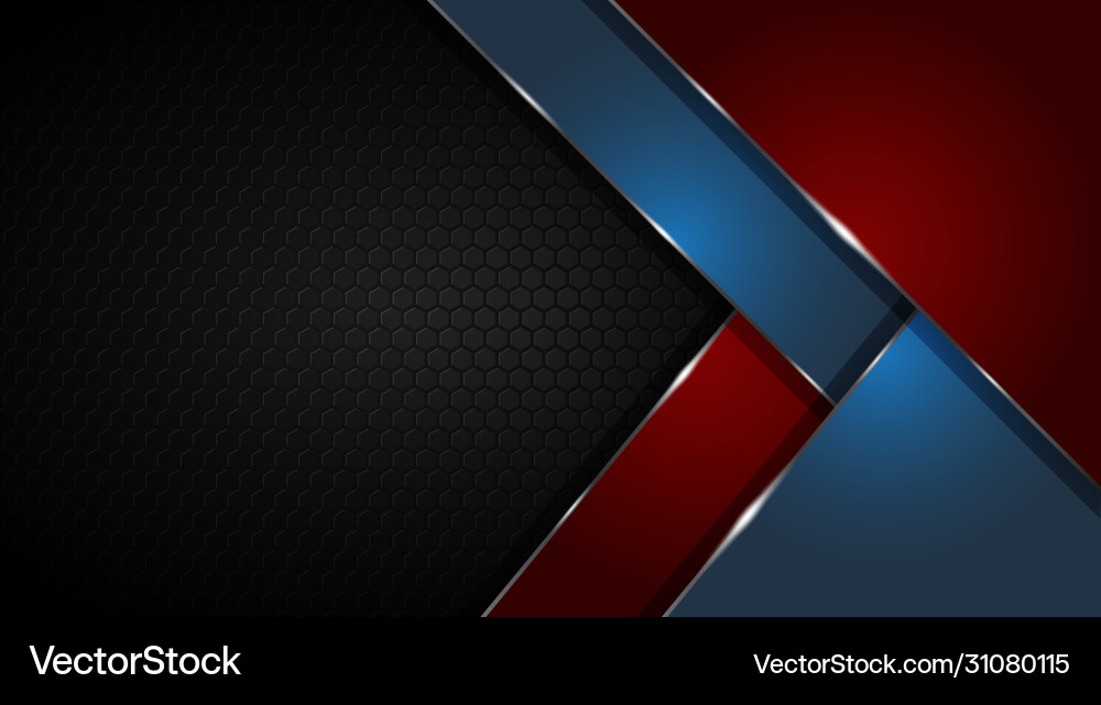 Black abstract geometric red and blue background Vector Image