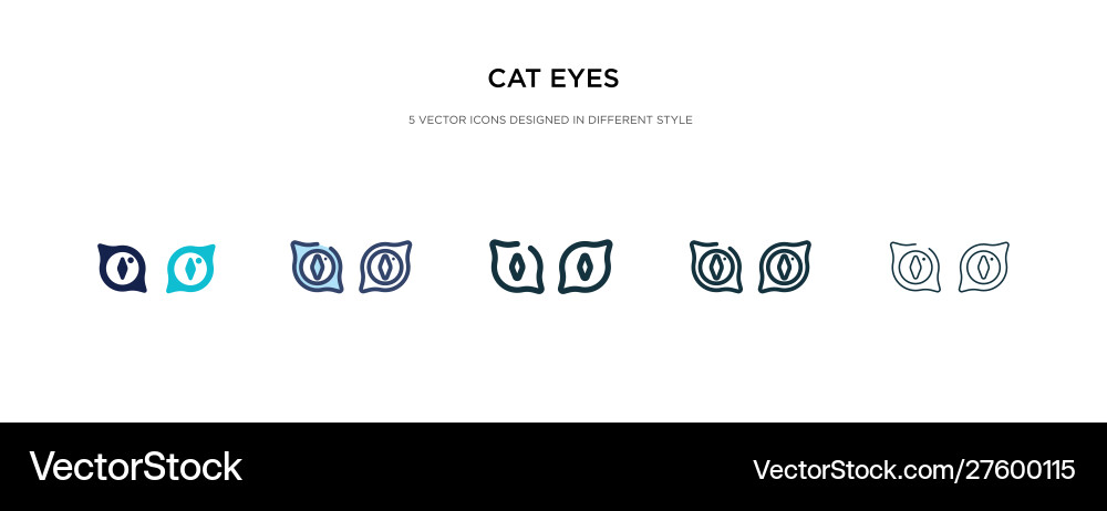 Cat eyes icon in different style two colored and Vector Image