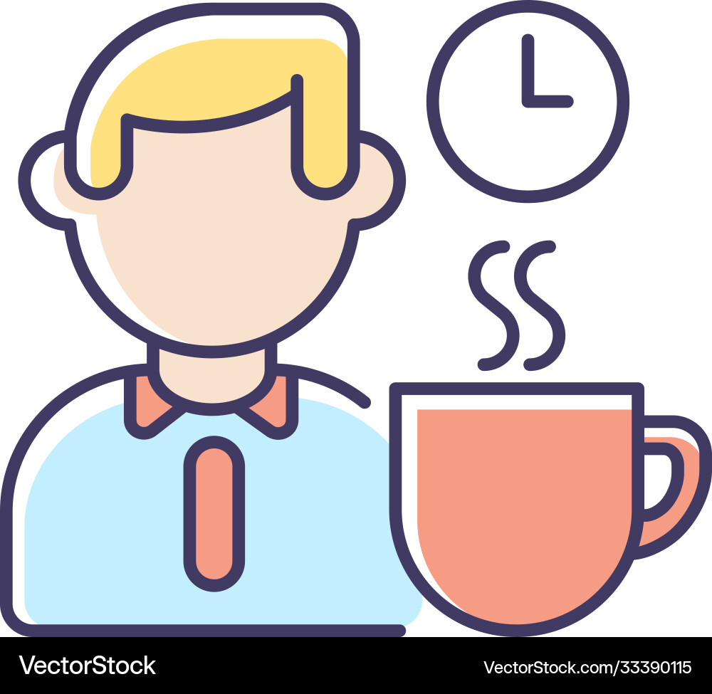 Coffee break rgb color icon Royalty Free Vector Image