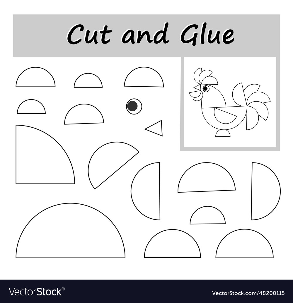 Color cut parts of the image and glue on the paper