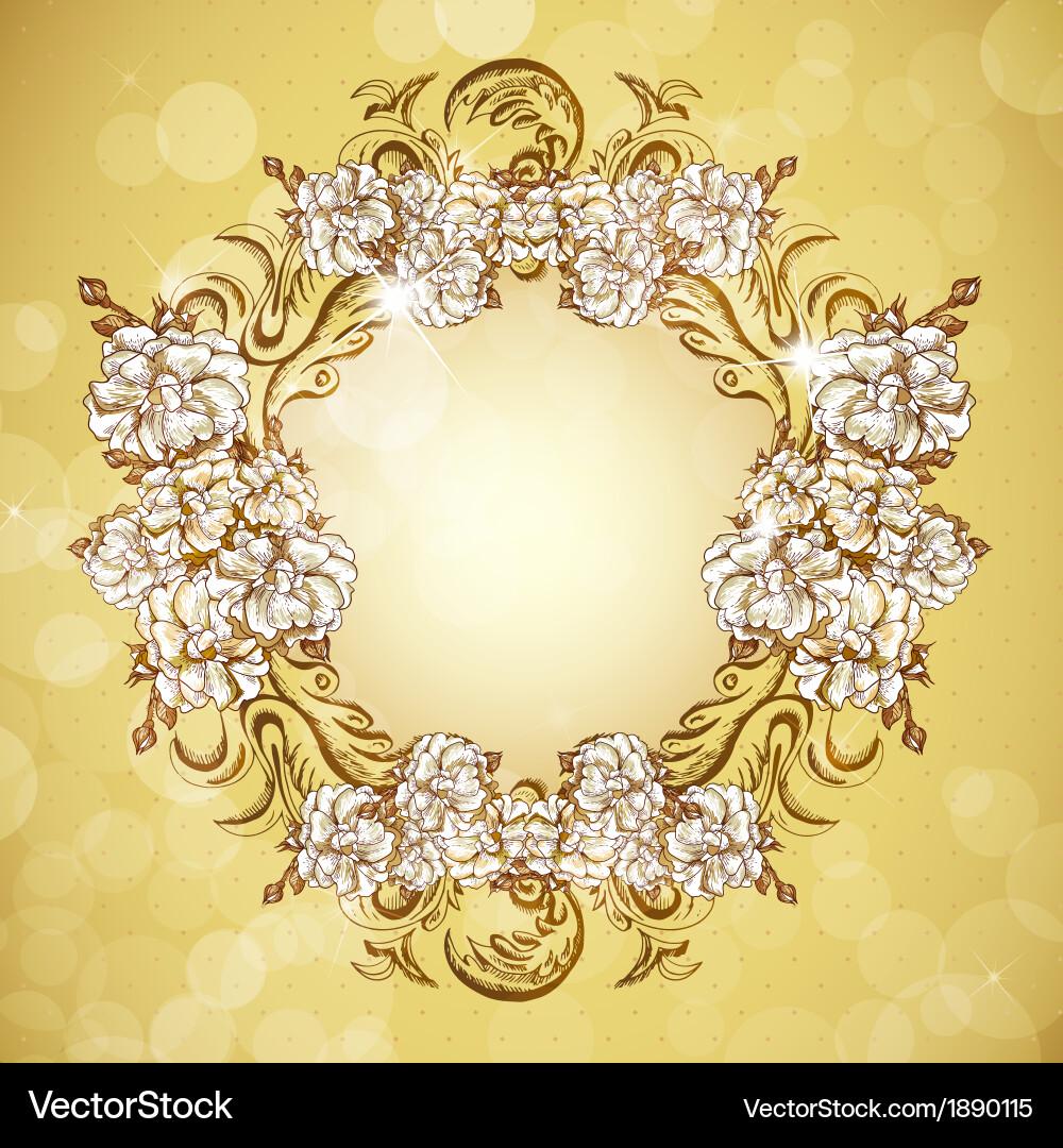 Floral frame in vintage style Royalty Free Vector Image