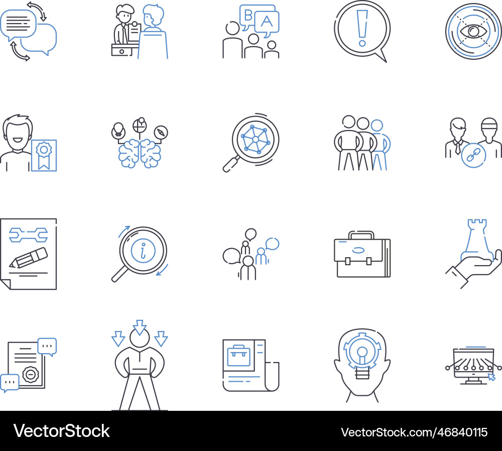 Guild service line icons collection community Vector Image