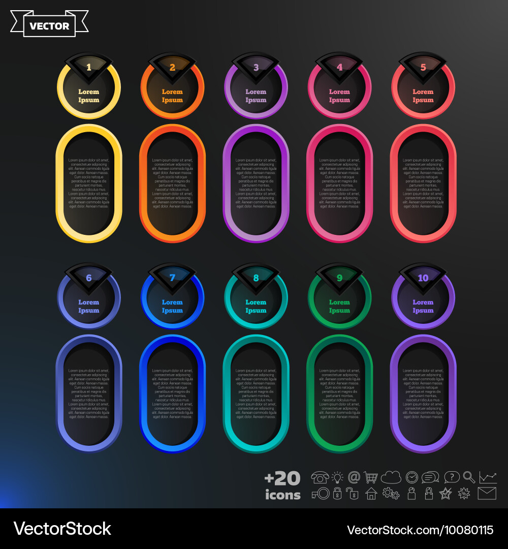 Infographic design list with colorful circles Vector Image