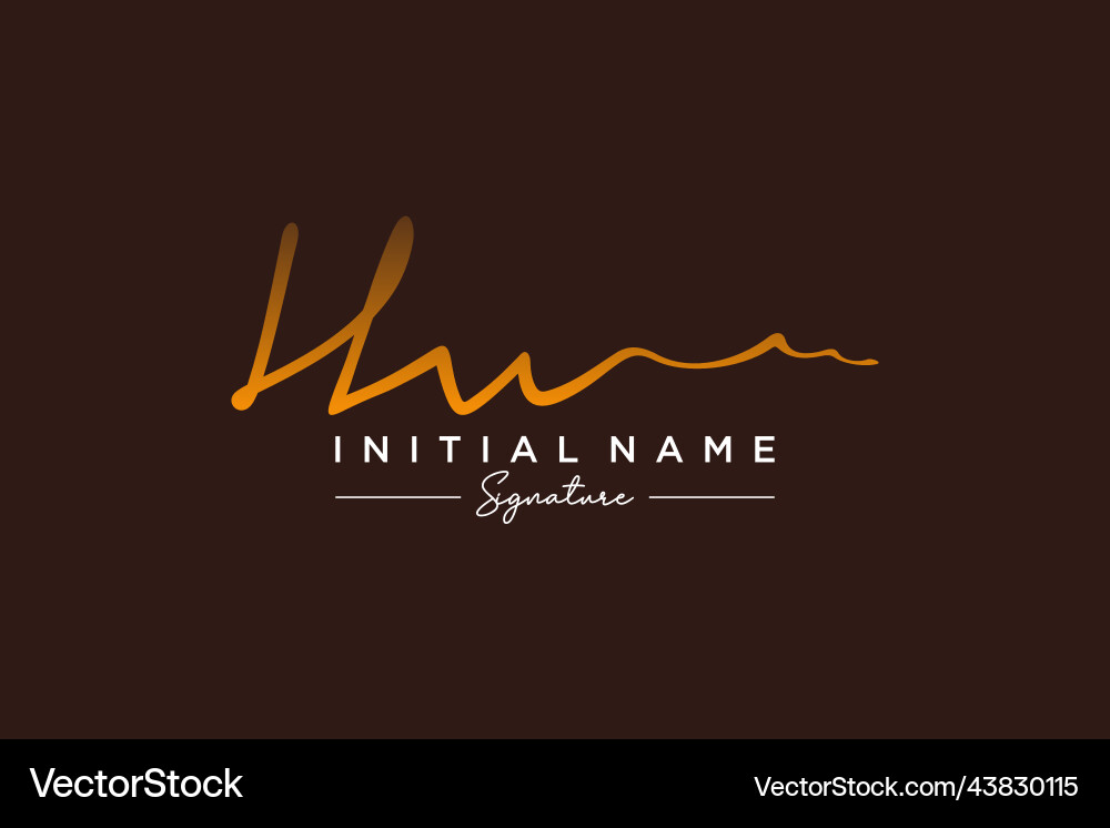 Initial hw signature logo template hand drawn Vector Image