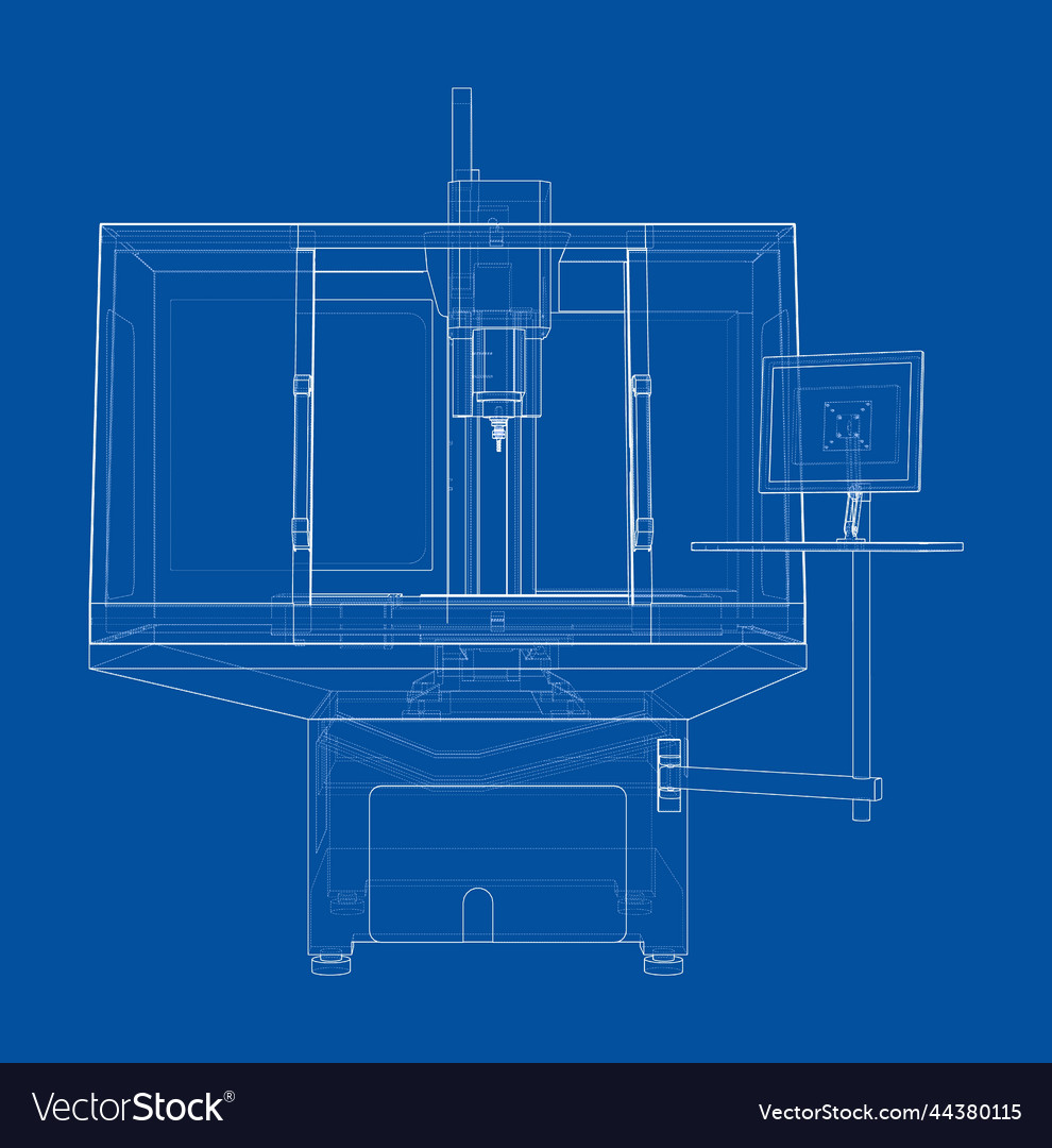 Metalworking cnc milling machine Royalty Free Vector Image