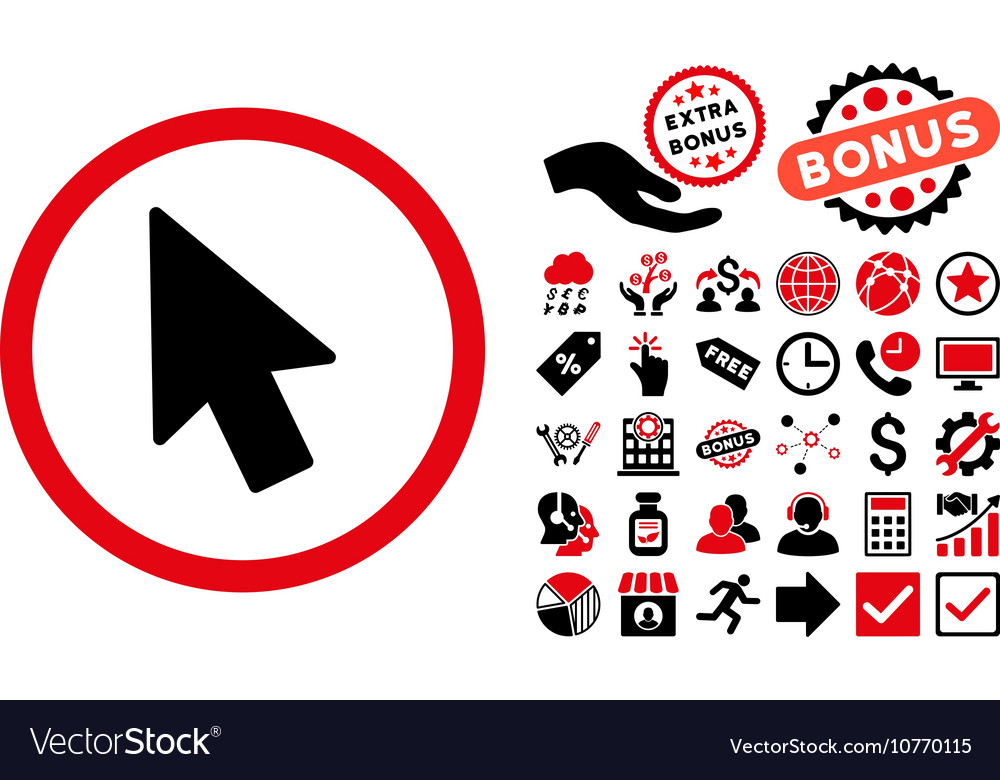 Mouse pointer flat icon with bonus Royalty Free Vector Image