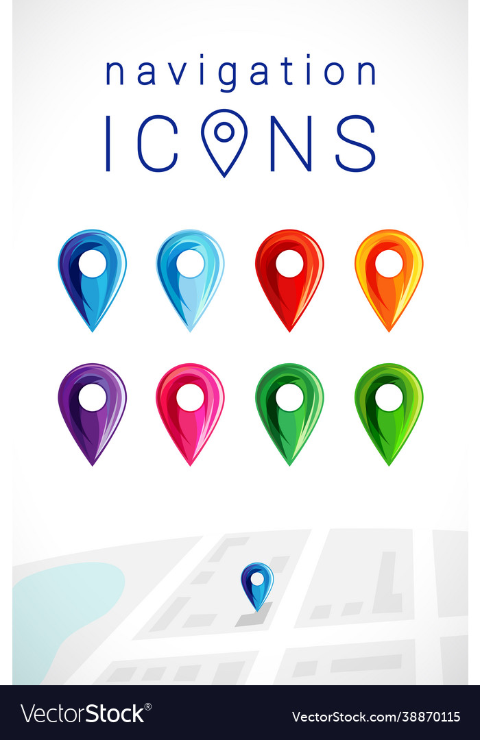 Navigation pointer icons Royalty Free Vector Image