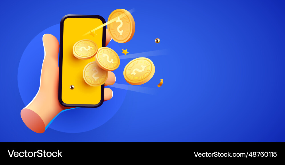 Online payments concept with cartoon 3d hand Vector Image