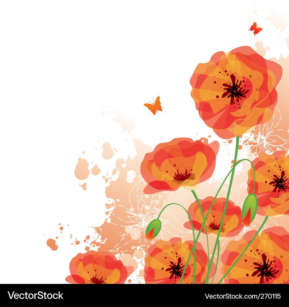 Poppy background Royalty Free Vector Image - VectorStock