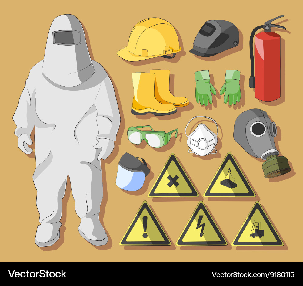 Protective clothing and equipment Royalty Free Vector Image