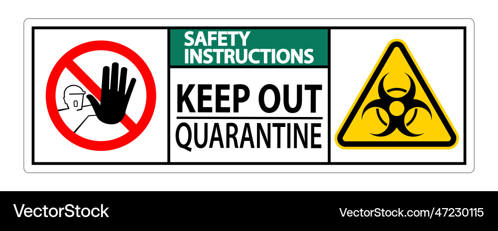 Safety instructions keep out quarantine sign Vector Image