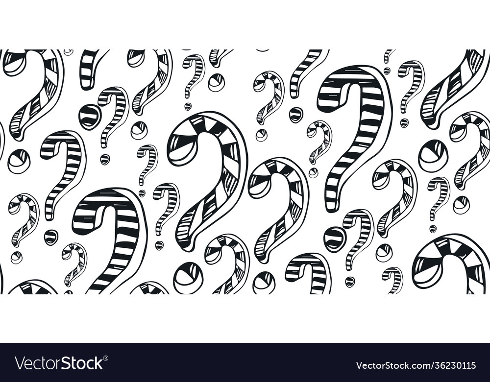 Seamless pattern with different question marks Vector Image