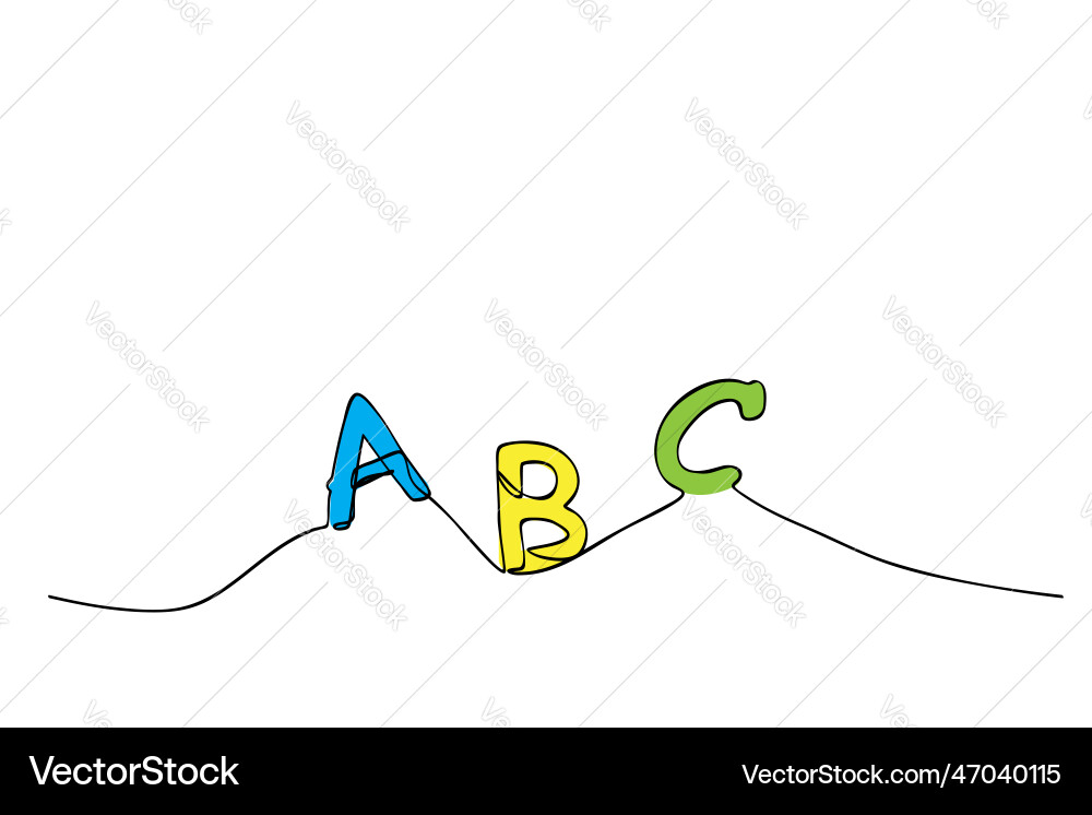 Sketch alphabet uppercase a b c single line Vector Image
