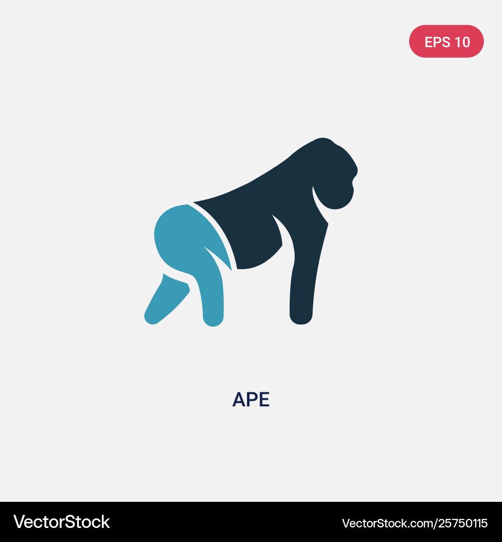 Two color ape icon from animals concept isolated Vector Image