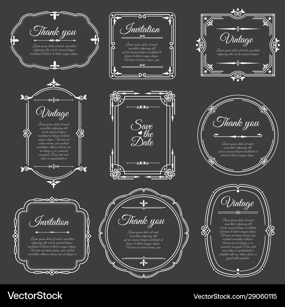 Vintage frame on chalkboard romantic beautiful Vector Image
