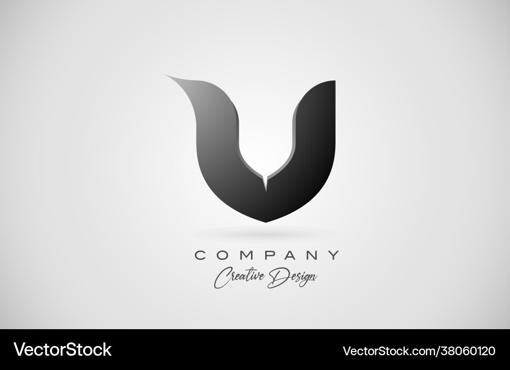 Alphabet letter v icon logo in black gradient Vector Image