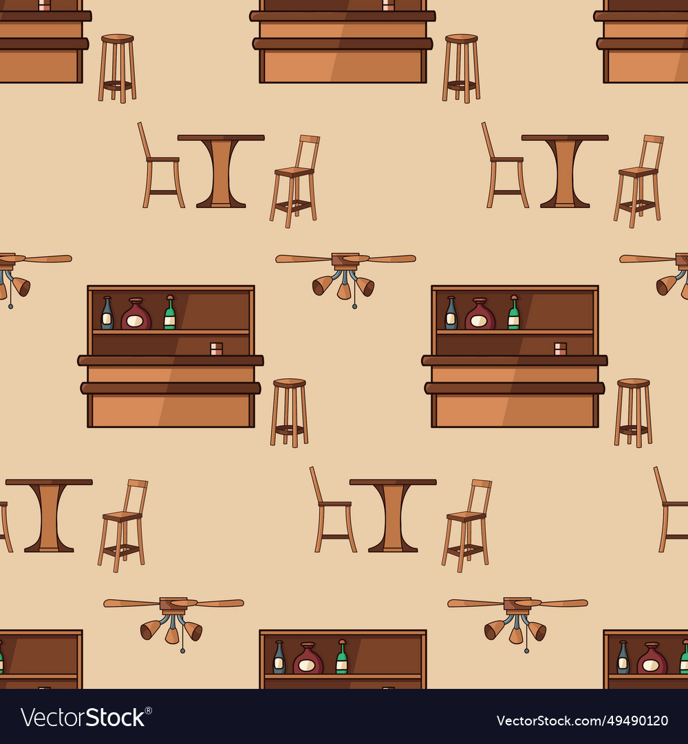 Bar interior colored pattern Royalty Free Vector Image