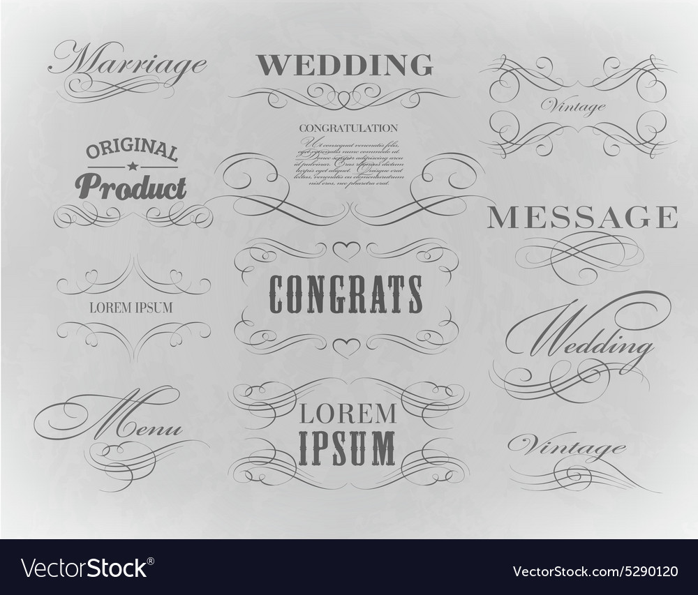 Calligraphic design elements Royalty Free Vector Image