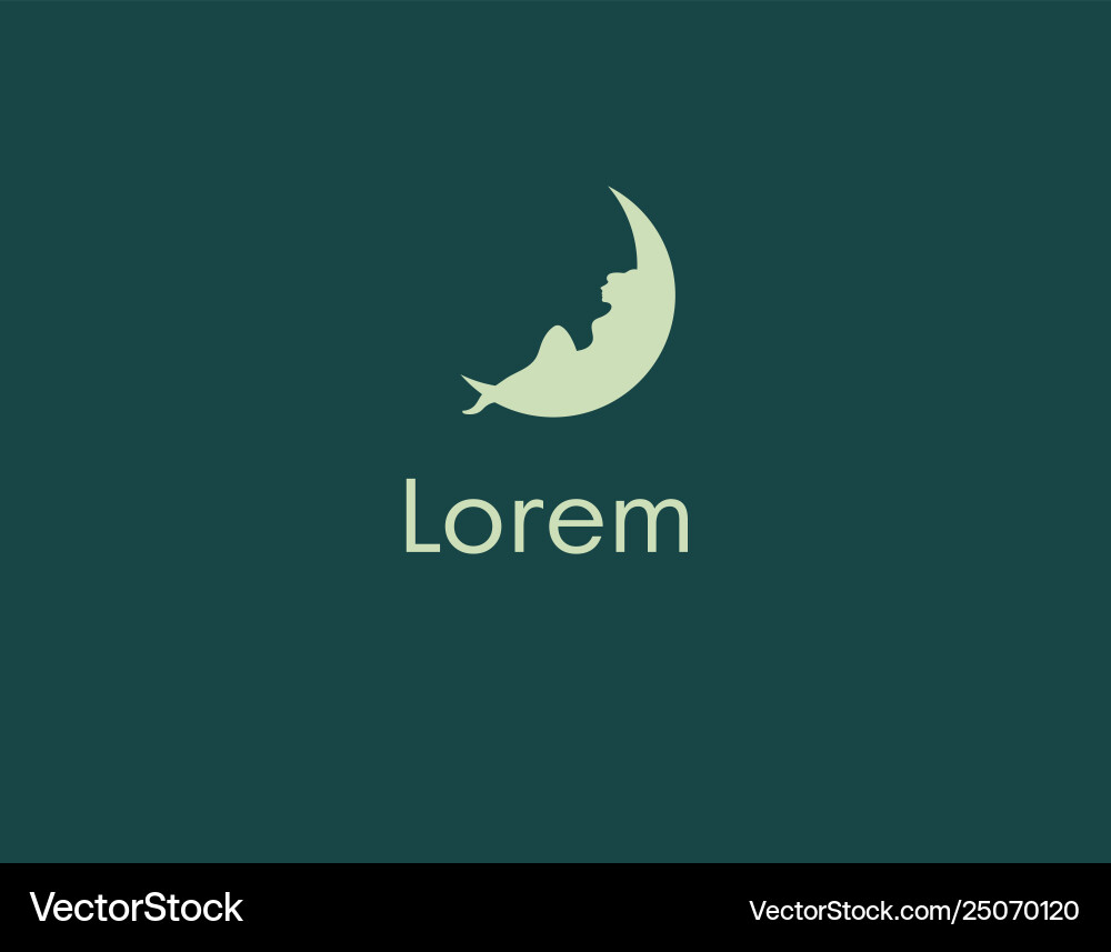 Creative logo silhouette a girl lying Royalty Free Vector