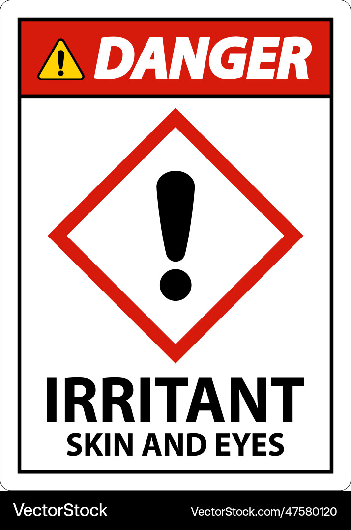 Danger irritant ghs sign on white background Vector Image
