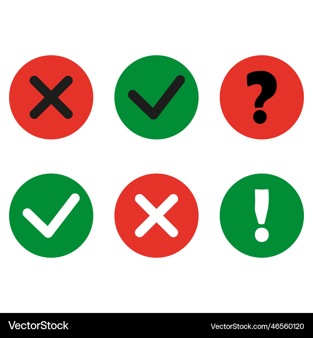 Green ticks cross symbol stock image Royalty Free Vector