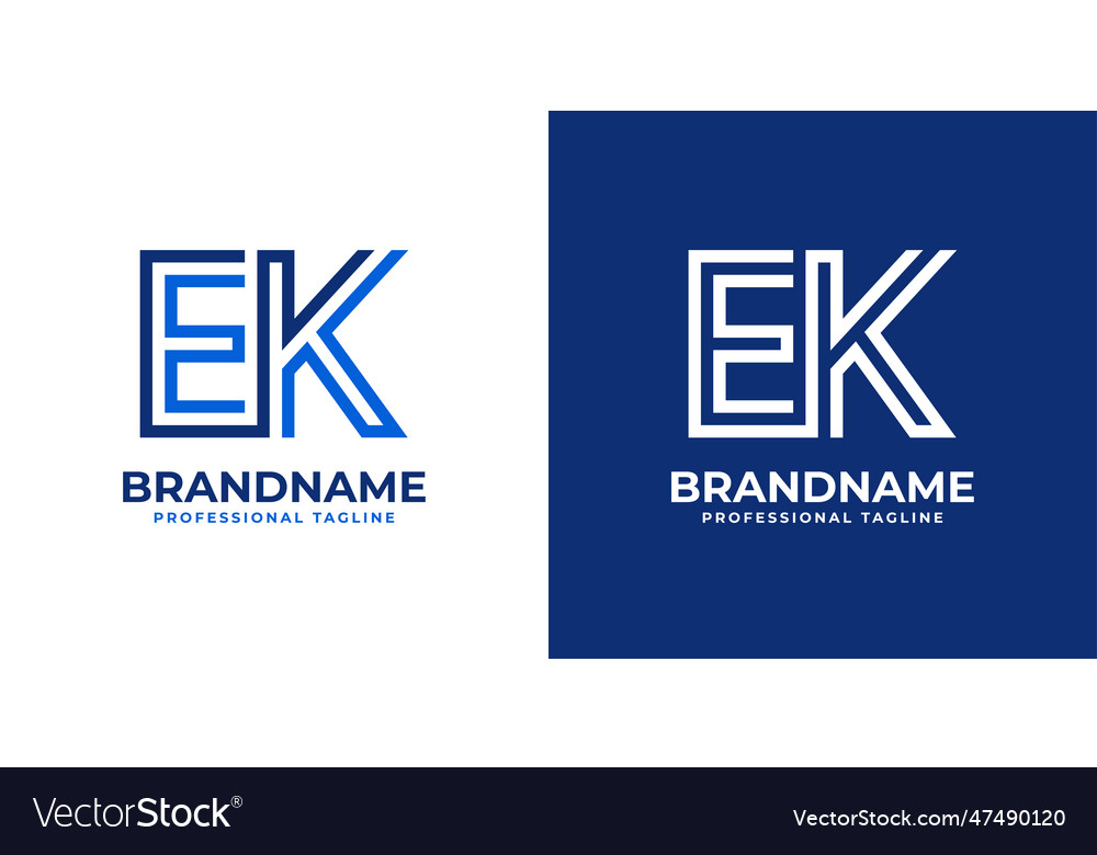 Letter ek line monogram logo suitable for any Vector Image