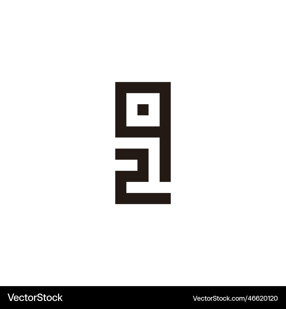 Letter q number 2 square geometric symbol simple Vector Image