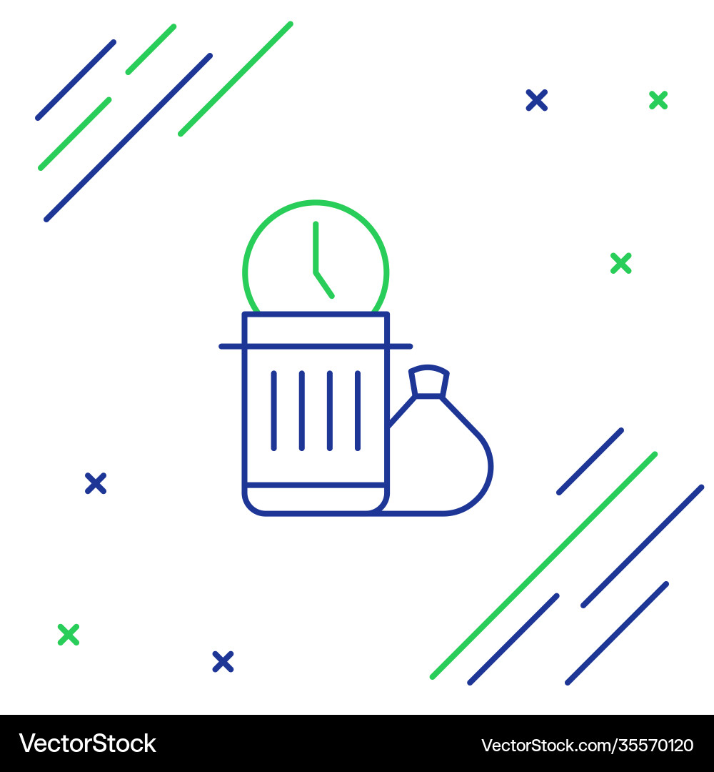 Line waste time icon isolated on white Royalty Free Vector