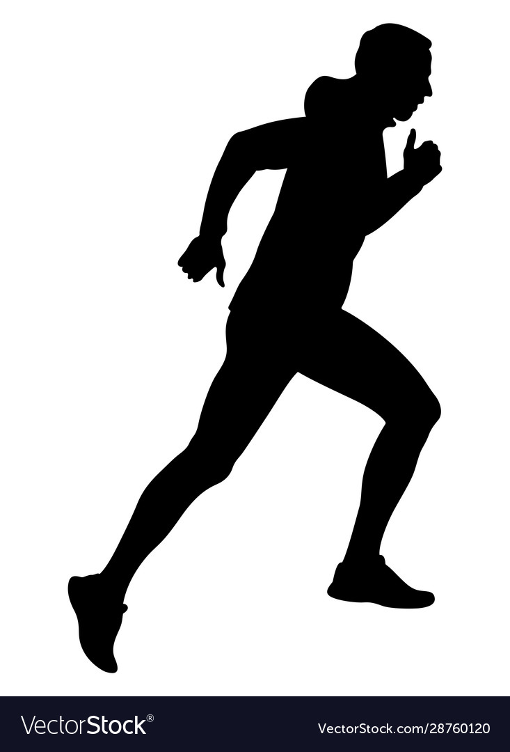 Male runner running Royalty Free Vector Image - VectorStock