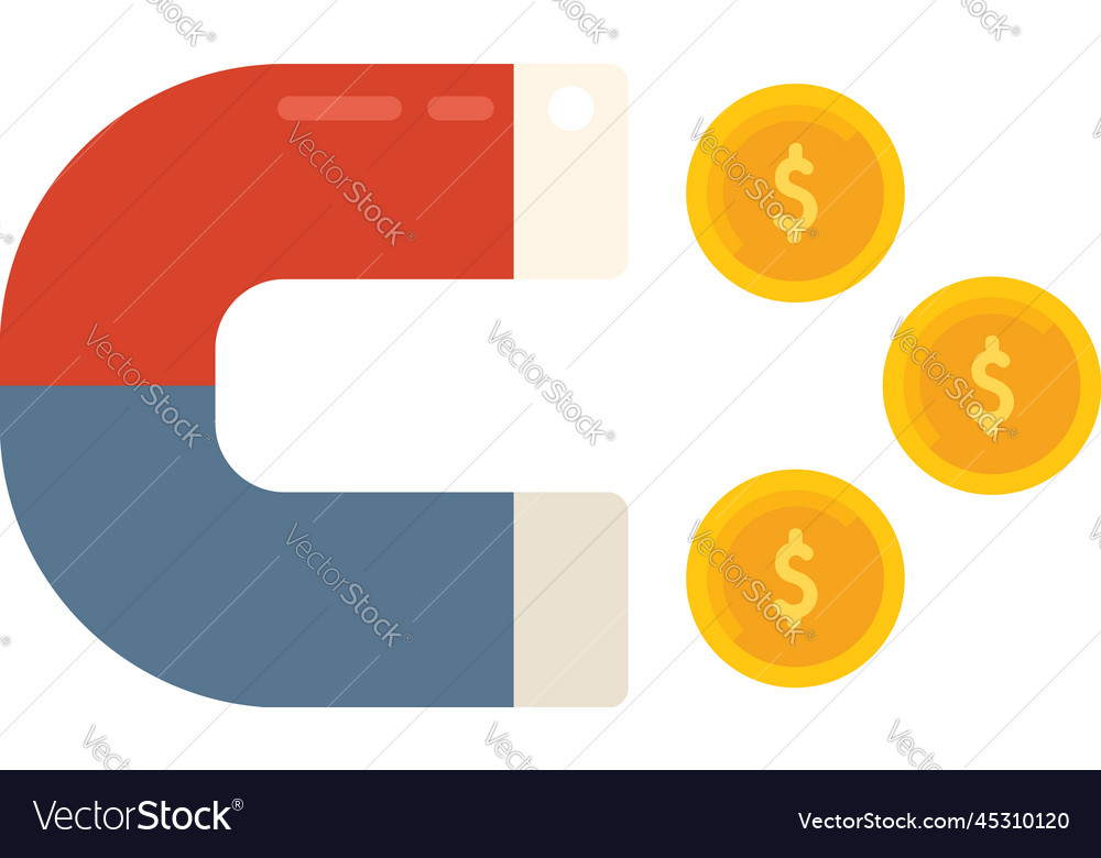Monetization magnet icon flat mobile Royalty Free Vector Monetization magnet icon flat mobile Royalty Free Vector