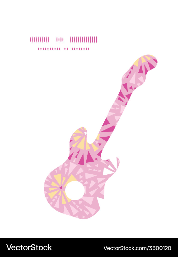 Pink abstract triangles guitar music silhouette Vector Image