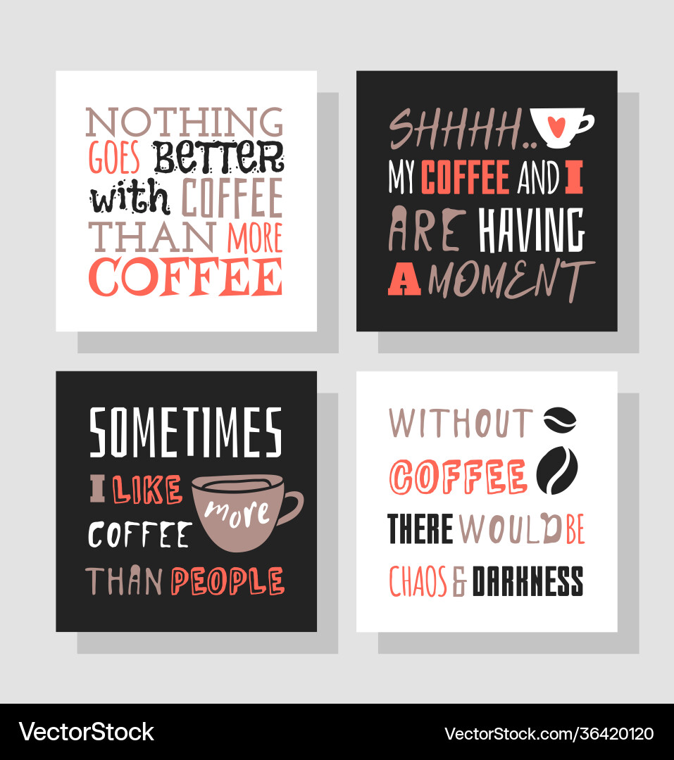 Positive quote about coffee cup hand drawn Vector Image
