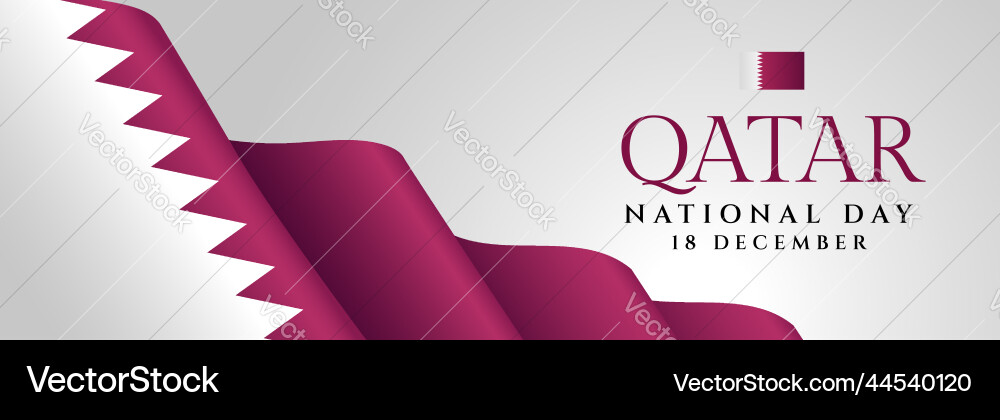 Qatar national day banner template flat design Vector Image